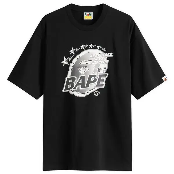 A BATHING APE Metal Ape Head T-shirt - Black