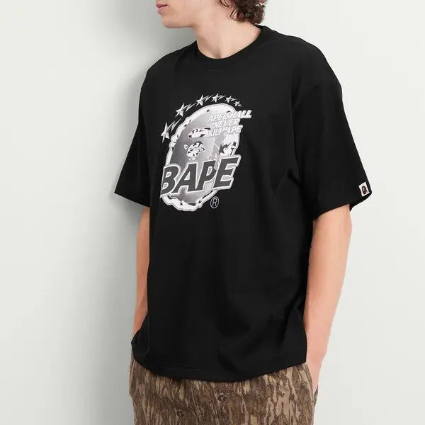 A BATHING APE Metal Ape Head T-shirt - Black