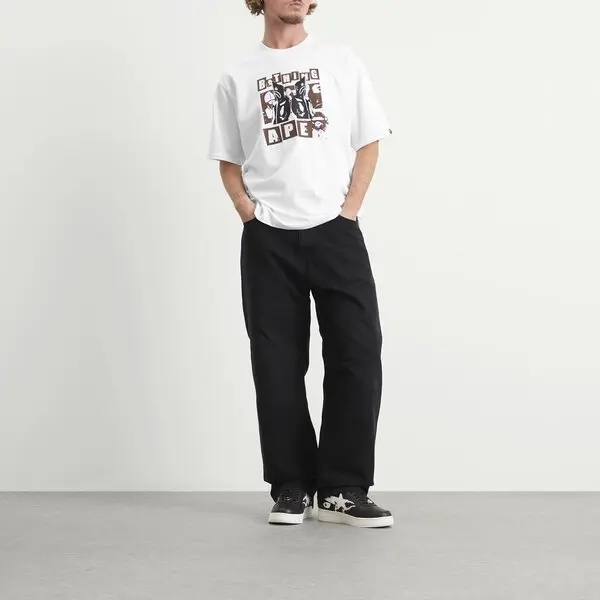 A BATHING APE Graffiti Logo T-shirt - White