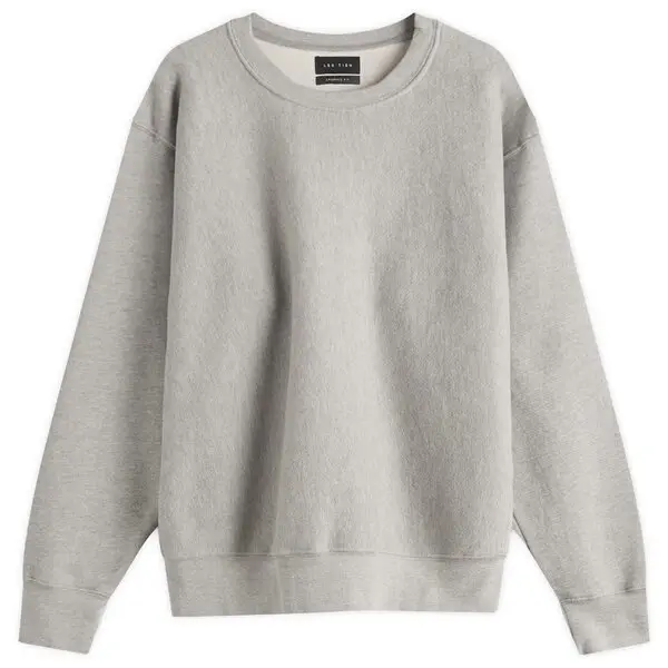 LES TIEN Heavyweight Crop Crew - Heather Grey