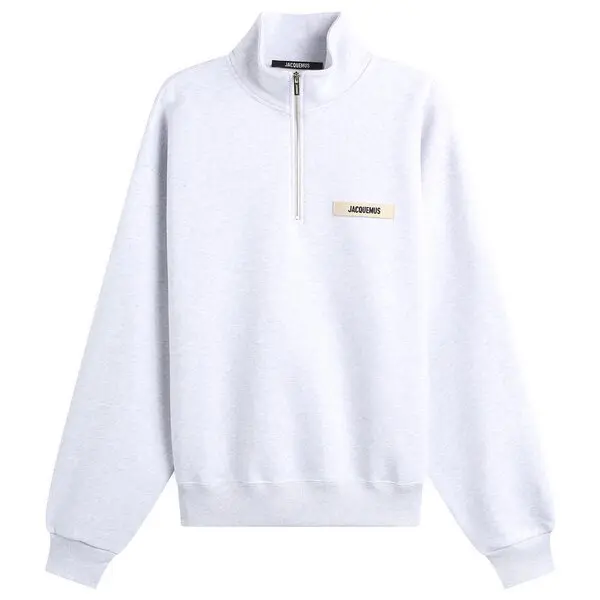 Jacquemus Grosgrain Zip Sweatshirt - Grey 2
