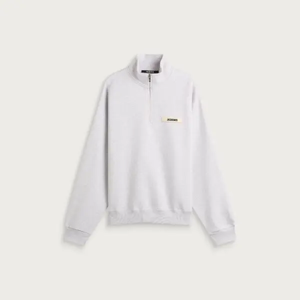 Jacquemus Grosgrain Zip Sweatshirt - Grey 2