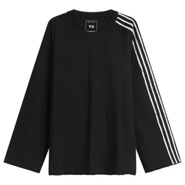 Y3 Distressed Long Sleeve T-shirt - Black