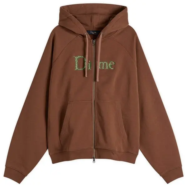 DIME Classic Veins Zip Hoodie - Brown
