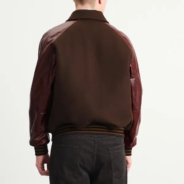Drole De Monsieur Wool And Leather Varsity Jacket