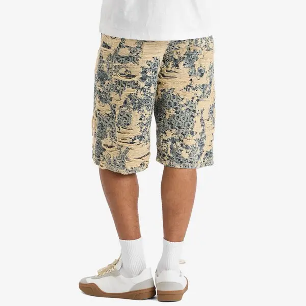 Acne Studios Distressed Monogram Denim Shorts