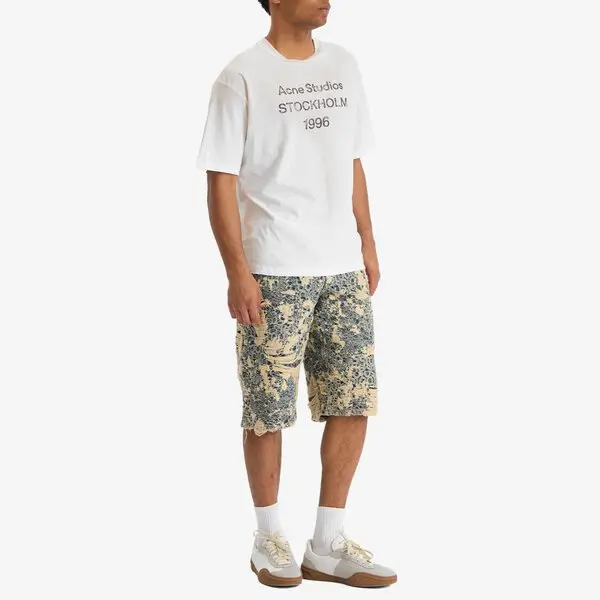 Acne Studios Distressed Monogram Denim Shorts