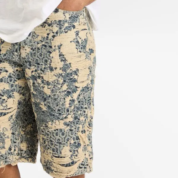 Acne Studios Distressed Monogram Denim Shorts