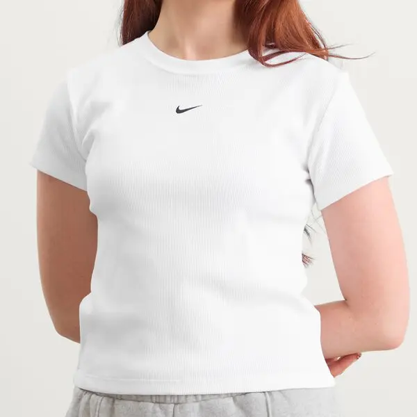 Nike Ribbed Cotton T-shirt With Embroidered Swoosh