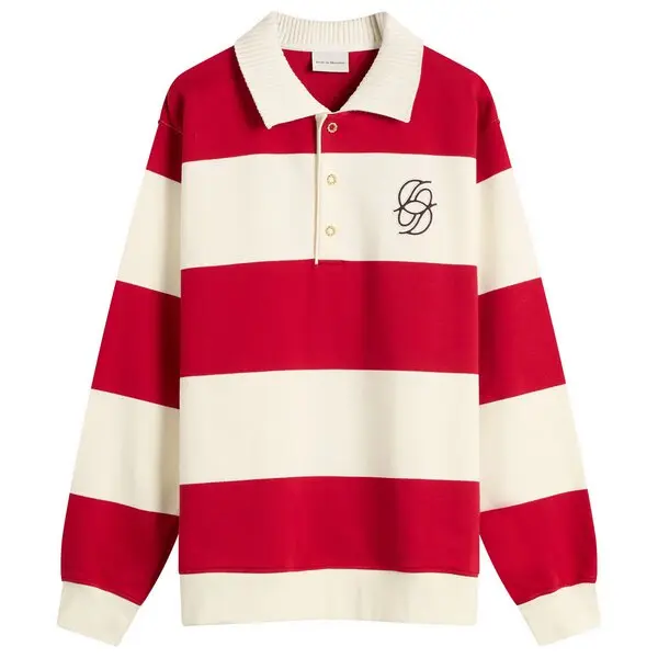 Drole De Monsieur Stripes Polo Shirt In | Size: | Cotton/eva | End Clothing - Red