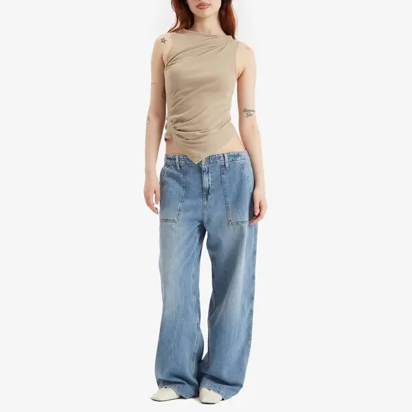Good American Lite Linen Denim Pants - Indigo