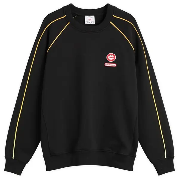 Casablanca Loopback Gradient Piping Raglan Sweatshirt - Black