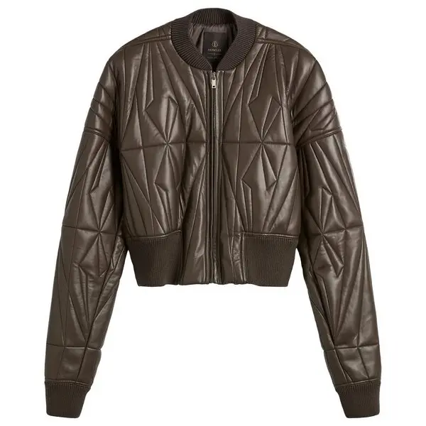 Rick Owens X Moncler Geocamo Cropped Leather Jacket - Dark Dust