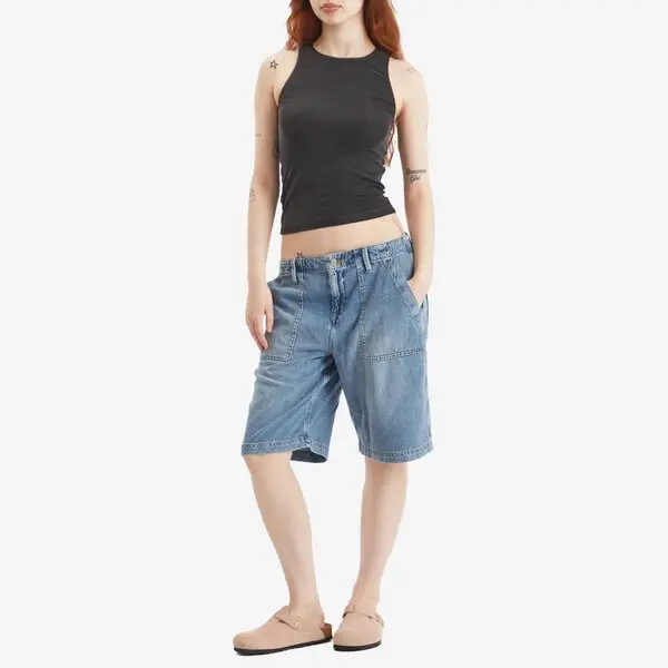 Good American Lite Linen Bermuda Short - Indigo
