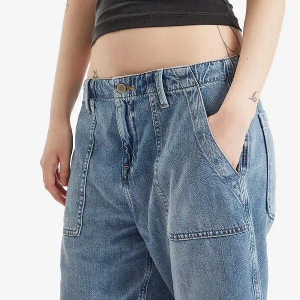 Good American Lite Linen Bermuda Short - Indigo
