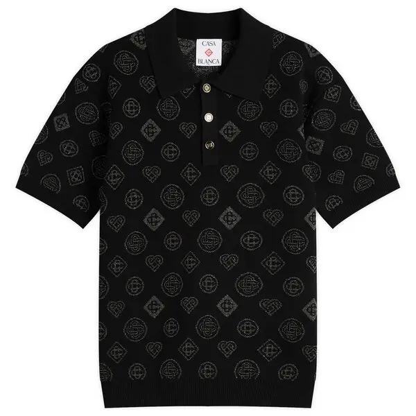 Casablanca City Jacquard Polo - Black
