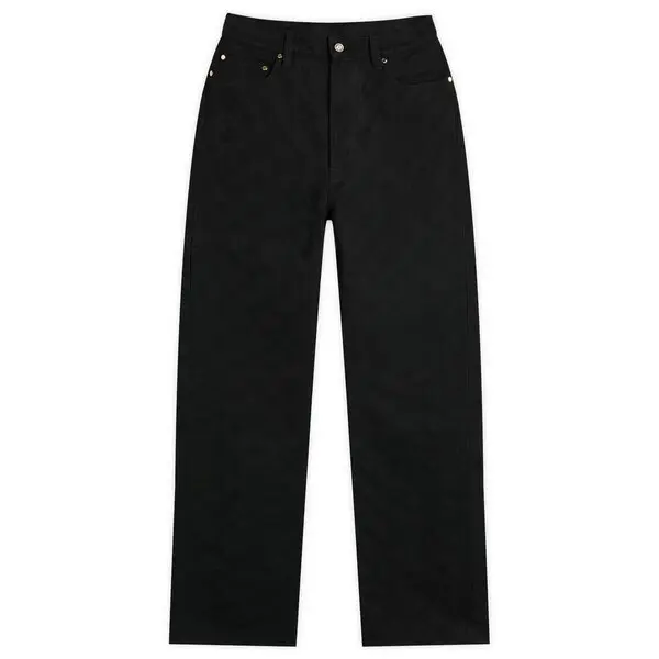 Casablanca Denim Straight Leg Monogram Jeans - Black