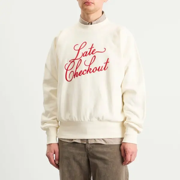 LATE CHECKOUT Script Crewneck Sweatshirt
