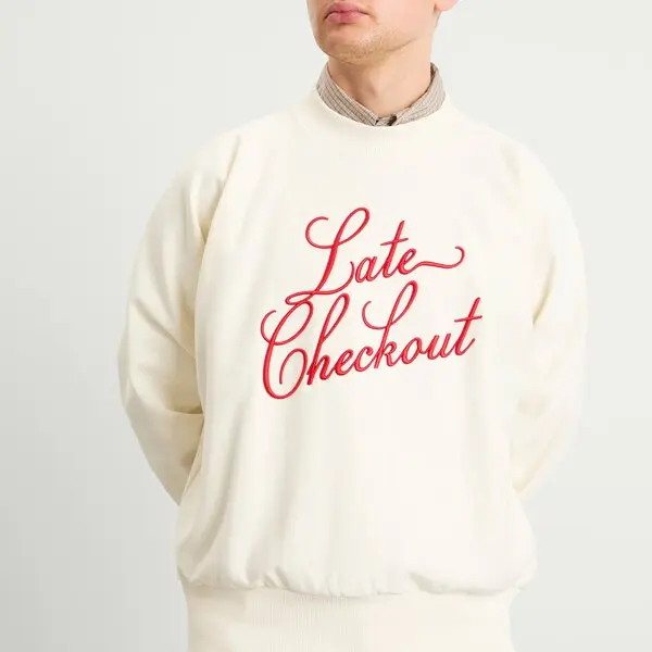 LATE CHECKOUT Script Crewneck Sweatshirt