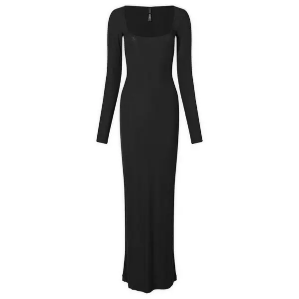 SKIMS Soft Lounge Long Sleeve Dress - Onyx