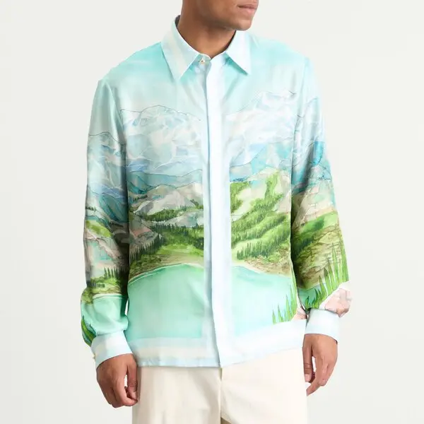 Casablanca Classic Long Sleeve Patterned Silk Shirt