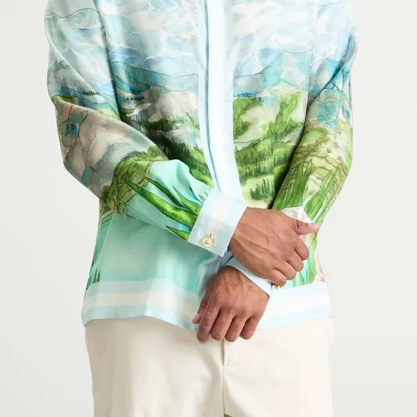 Casablanca Classic Long Sleeve Patterned Silk Shirt