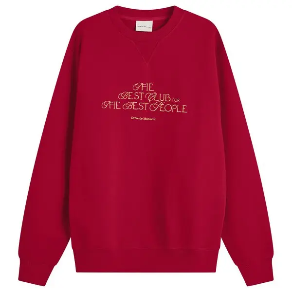 Drole De Monsieur The Best Club Script Logo Sweatshirt - Red