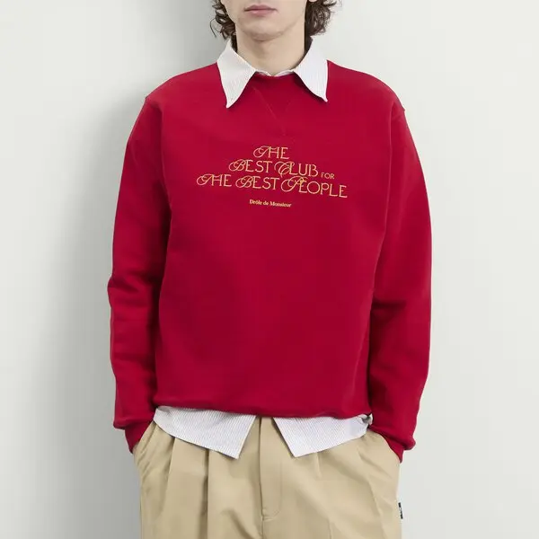 Drole De Monsieur The Best Club Script Logo Sweatshirt