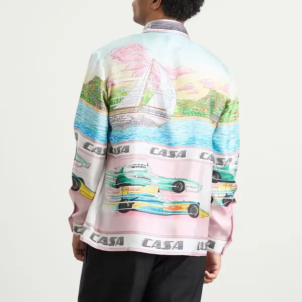 Casablanca Classic Long Sleeve Patterned Silk Shirt
