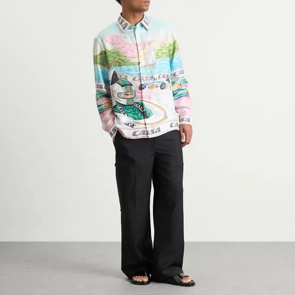 Casablanca Classic Long Sleeve Patterned Silk Shirt