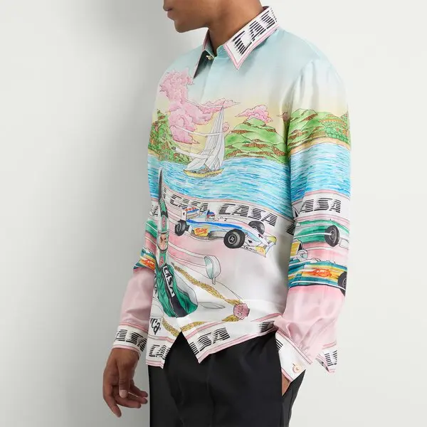 Casablanca Classic Long Sleeve Patterned Silk Shirt