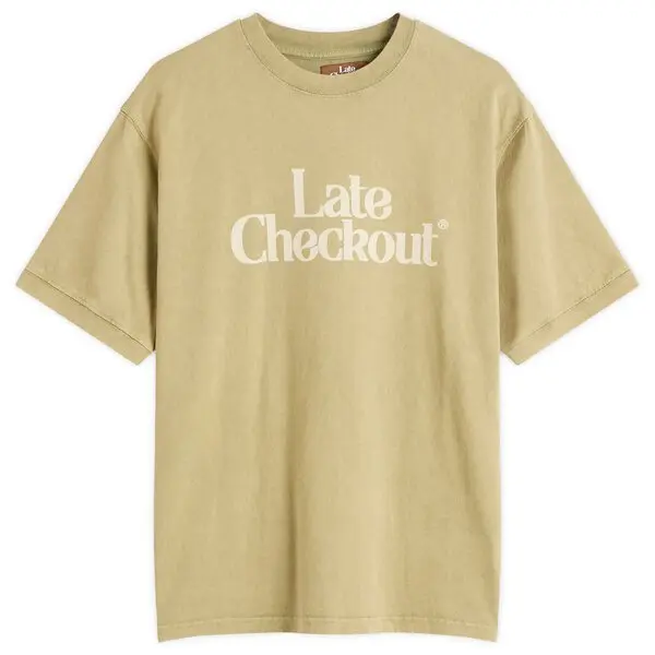 LATE CHECKOUT Logo Vintage Ringer Tee - Green