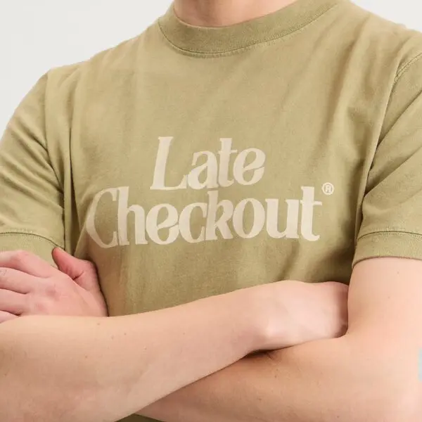 LATE CHECKOUT Logo Vintage Ringer Tee