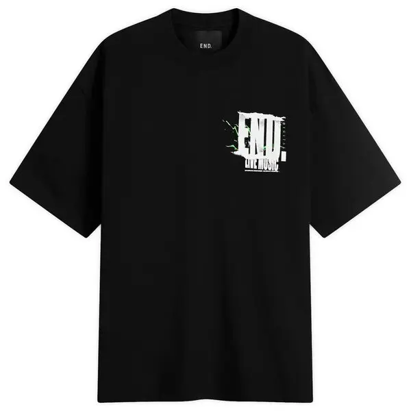 END. Shredded Gig Poster T-shirt - Black