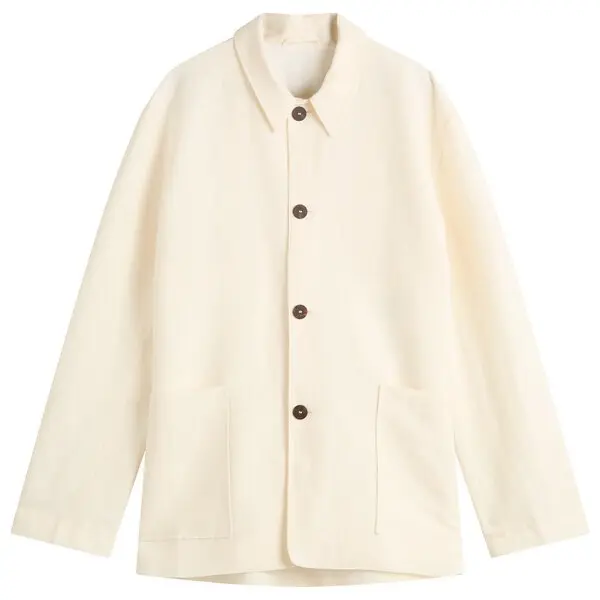 Studio Nicholson Nopi Cotton Linen Shirt Jacket - Parchment