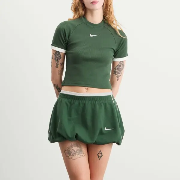 Nike Ribbed Cropped Top With Contrast Hems