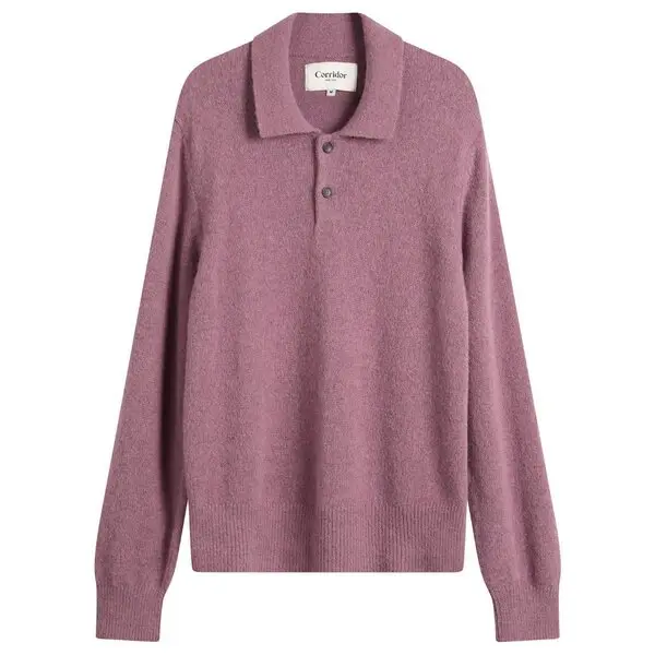 CORRIDOR Brushed Alpaca Polo - Plum