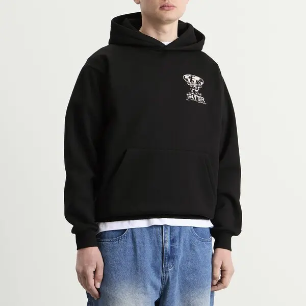 BUTTER GOODS Terrain Hoodie With Graphic Print - Black