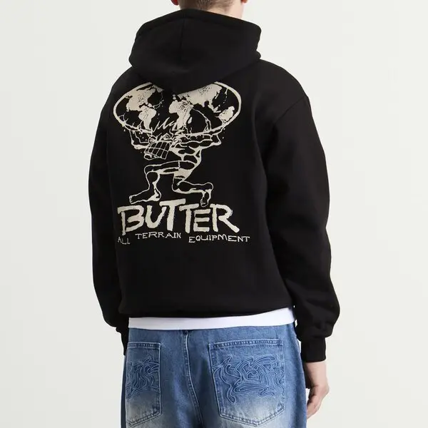 BUTTER GOODS Terrain Hoodie With Graphic Print - Black