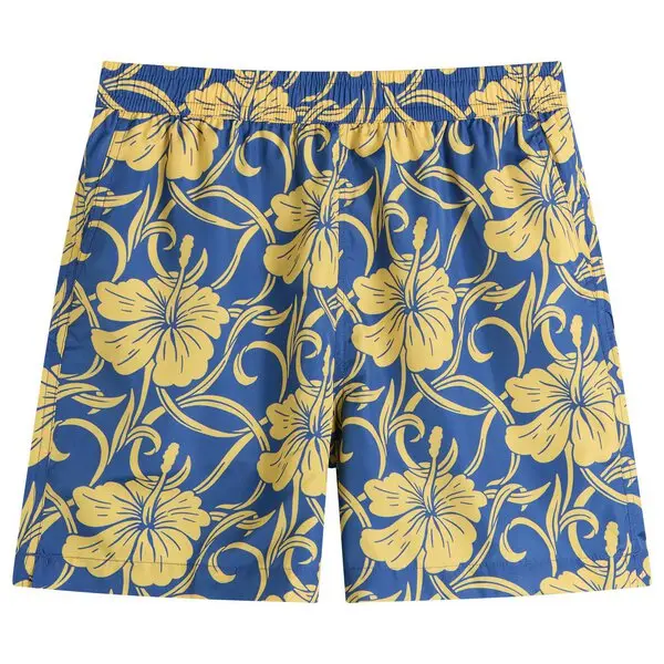Drole De Monsieur Hibiscus Beach Shorts - Navy