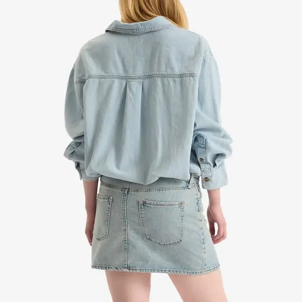 Good American Denim Shirt Dress With Vintage Wash