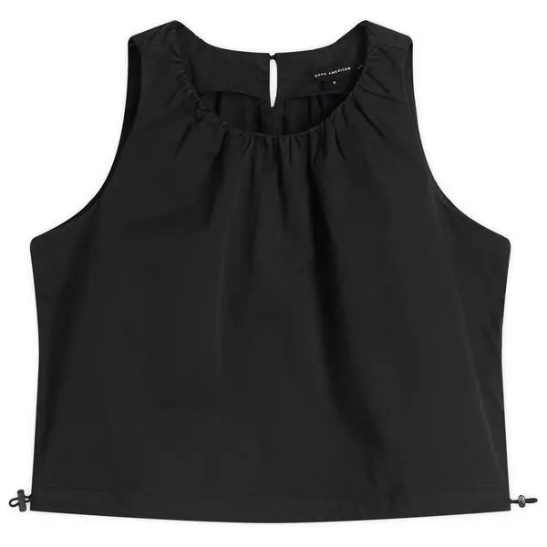 Good American Twill Parachute Bubble Top - Black