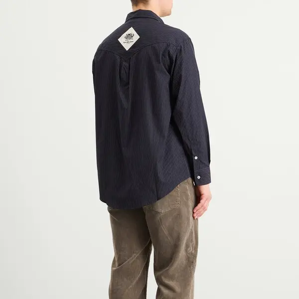 LATE CHECKOUT Pinstripe Western Shirt