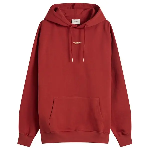 Drole De Monsieur Classic Slogan Hoodie - Dark Red