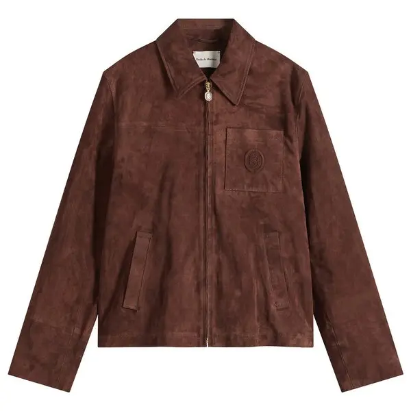 Drole De Monsieur D Mirror Zipped Leather Jacket - Brown