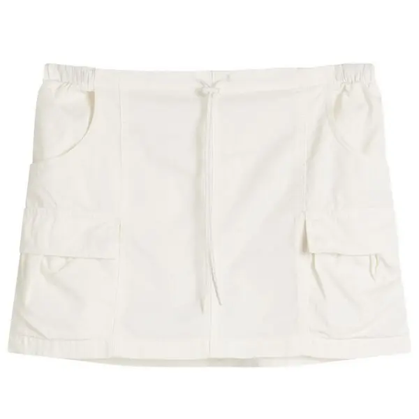Good American Twill Mini Skirt - Cloud White