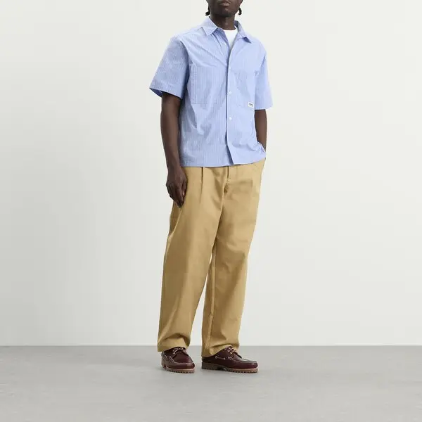 BOUND Wide Pleated Cotton Trousers