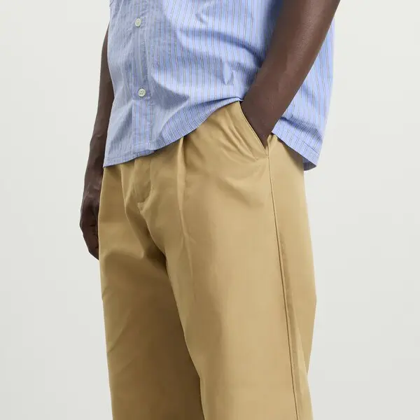 BOUND Wide Pleated Cotton Trousers