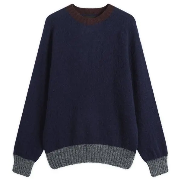 HOWLIN BY MORRISON Howlin' Captain Harry Contrast Trim Jumper - Navy
