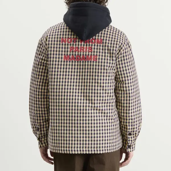 Drole De Monsieur Check Overshirt With Slogan